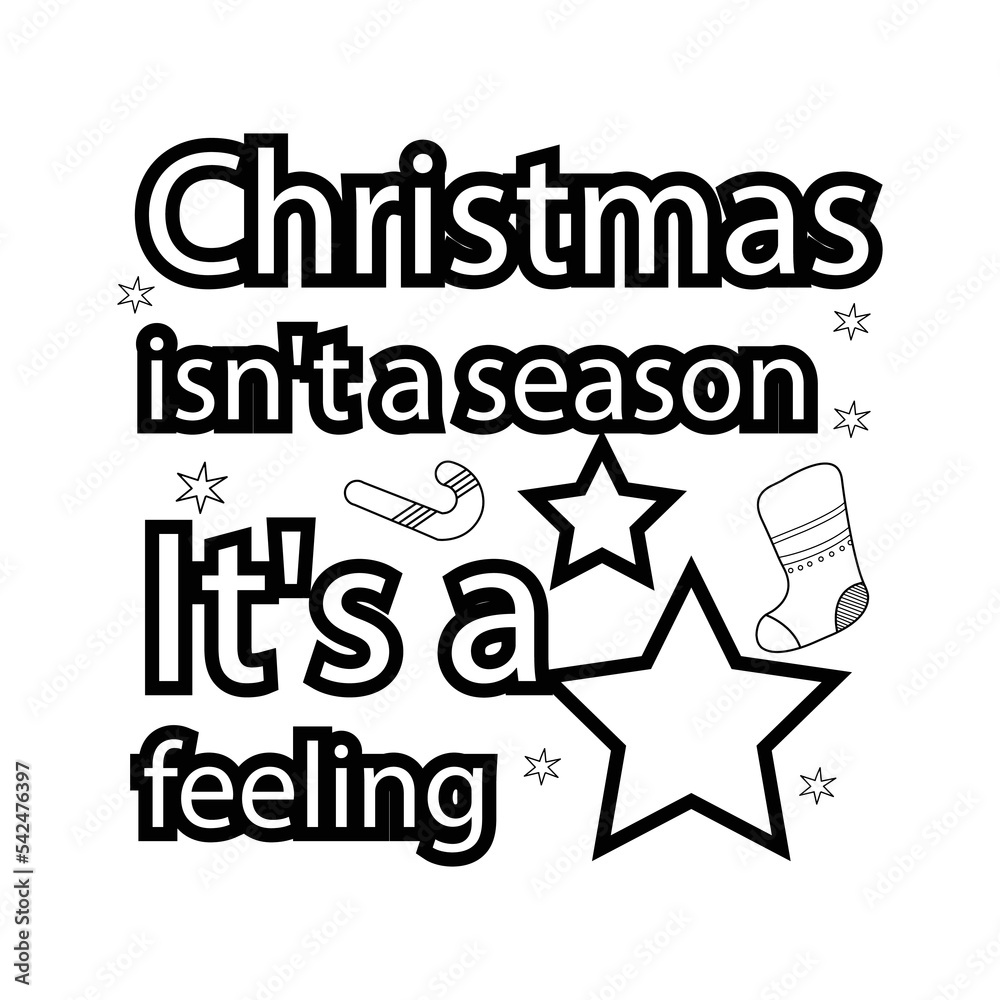 Merry Christmas Coloring page. Christmas line art coloring page design ...