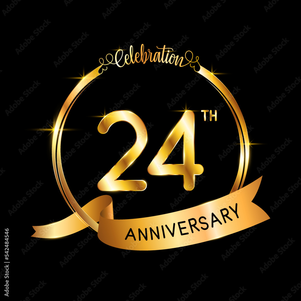 24th Anniversary. Perfect template design for Anniversary celebration ...