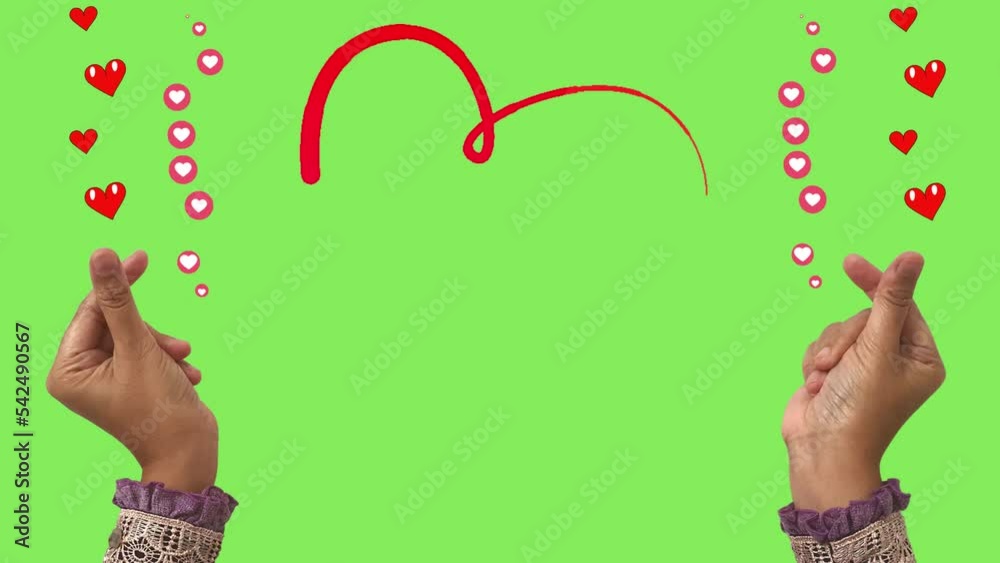 Video „Heart in Hands Symbol, Love and Heart Sign Symbol on a Green ...