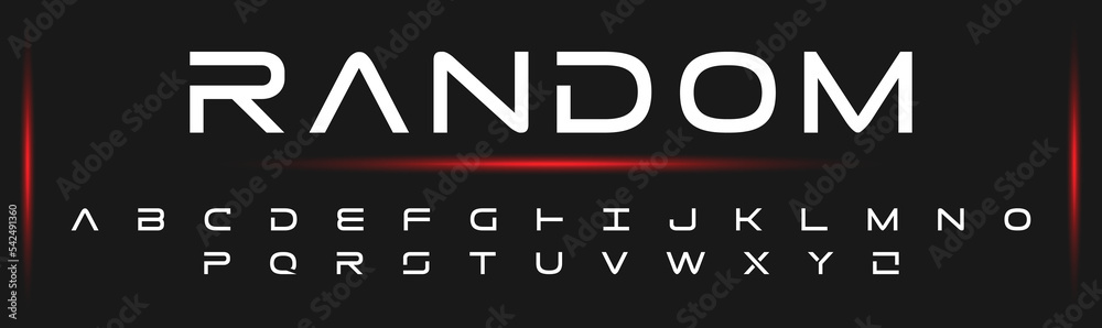 Vecteur Stock RANDOM tech minimal modern abstract alphabet fonts ...