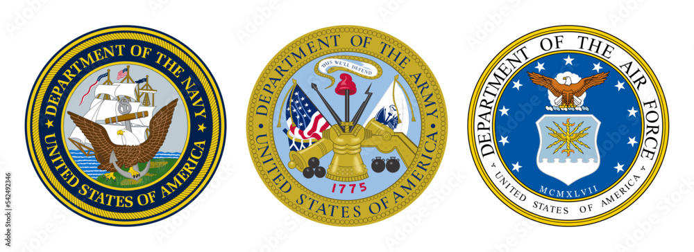 Vector seal of the United States Department of the Navy. US Department ...