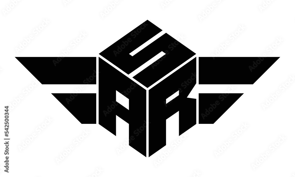 SAR three letter gaming logo in polygon cube shape logo design vector ...