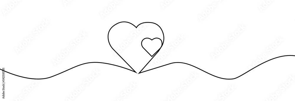 Heart line art drawing.Hand drawn heart isolated on white background ...