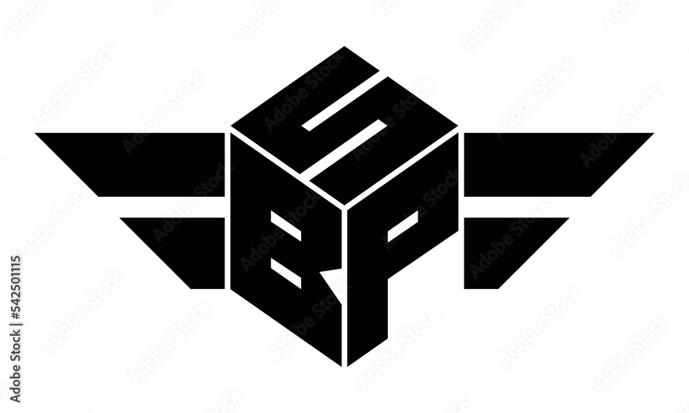 SBP three letter gaming logo in polygon cube shape logo design vector ...
