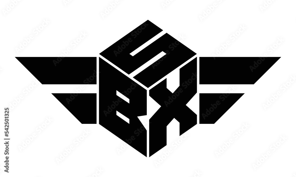 SBX three letter gaming logo in polygon cube shape logo design vector template. wordmark logo ...