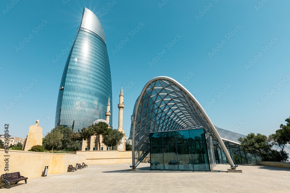 Baku Flame Towers is the tallest skyscraper in Baku, Azerbaijan ...