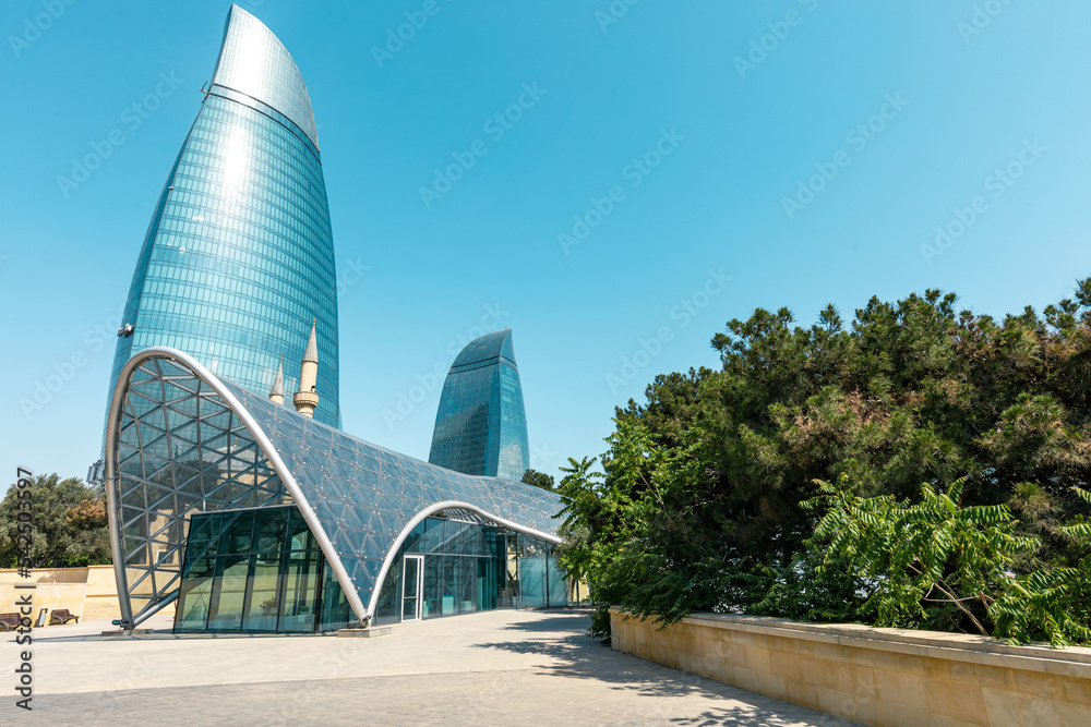 Baku Flame Towers is the tallest skyscraper in Baku, Azerbaijan ...