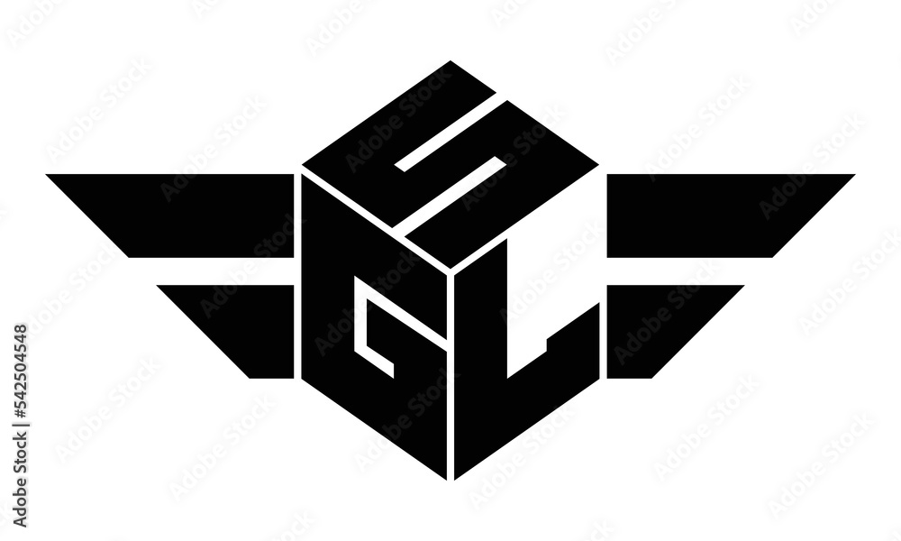 SGL three letter gaming logo in polygon cube shape logo design vector ...