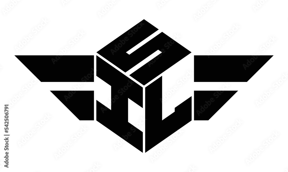 SIL three letter gaming logo in polygon cube shape logo design vector ...