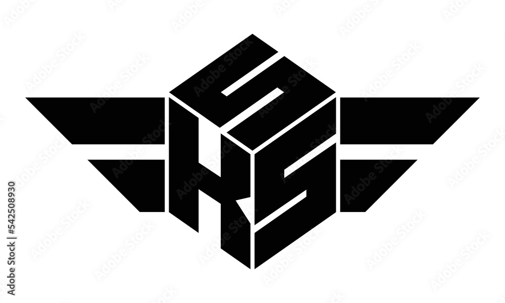SKS three letter gaming logo in polygon cube shape logo design vector ...