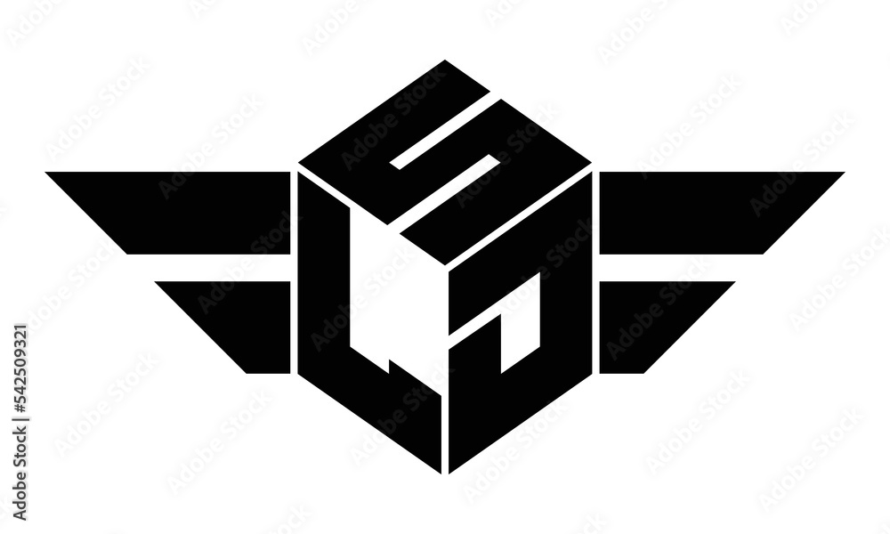 SLD three letter gaming logo in polygon cube shape logo design vector ...