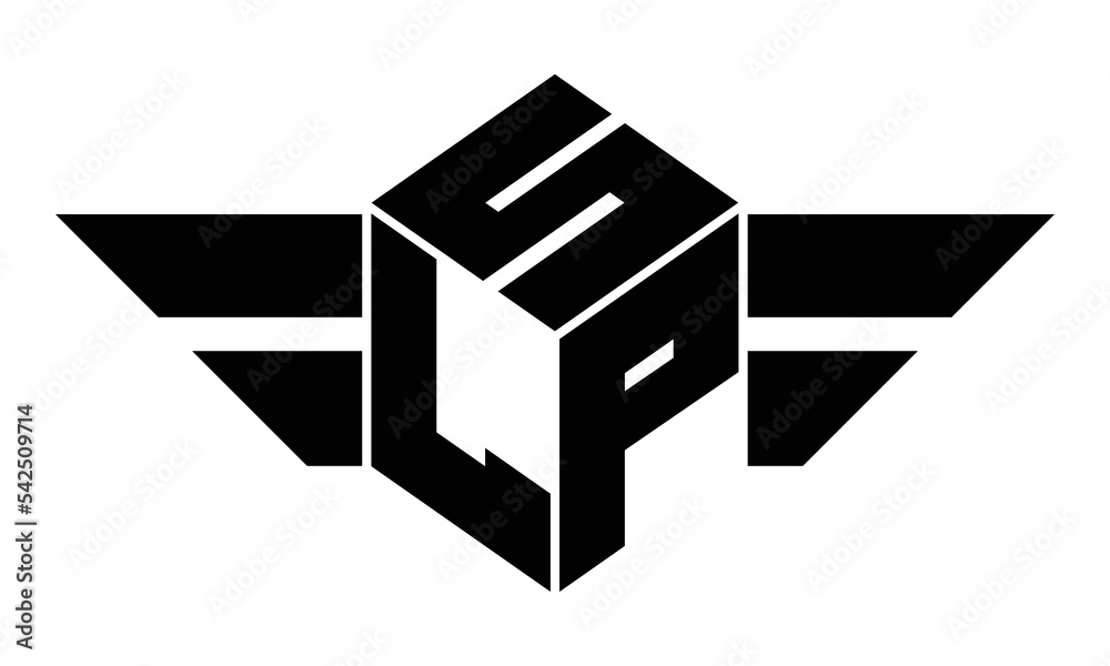 SLP three letter gaming logo in polygon cube shape logo design vector ...