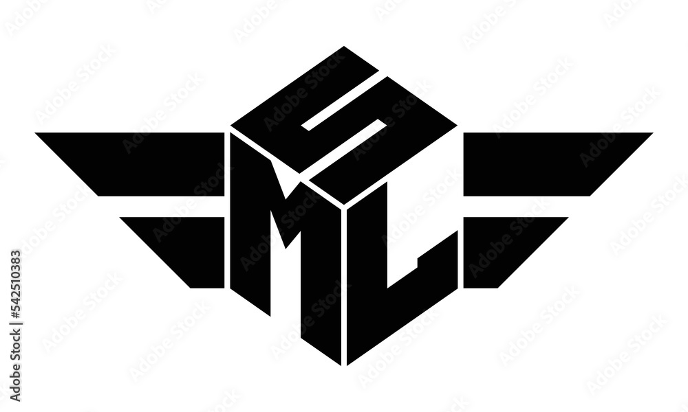 SML three letter gaming logo in polygon cube shape logo design vector ...