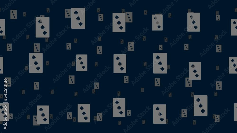 Three of Spades playing cards float horizontally from left to right ...