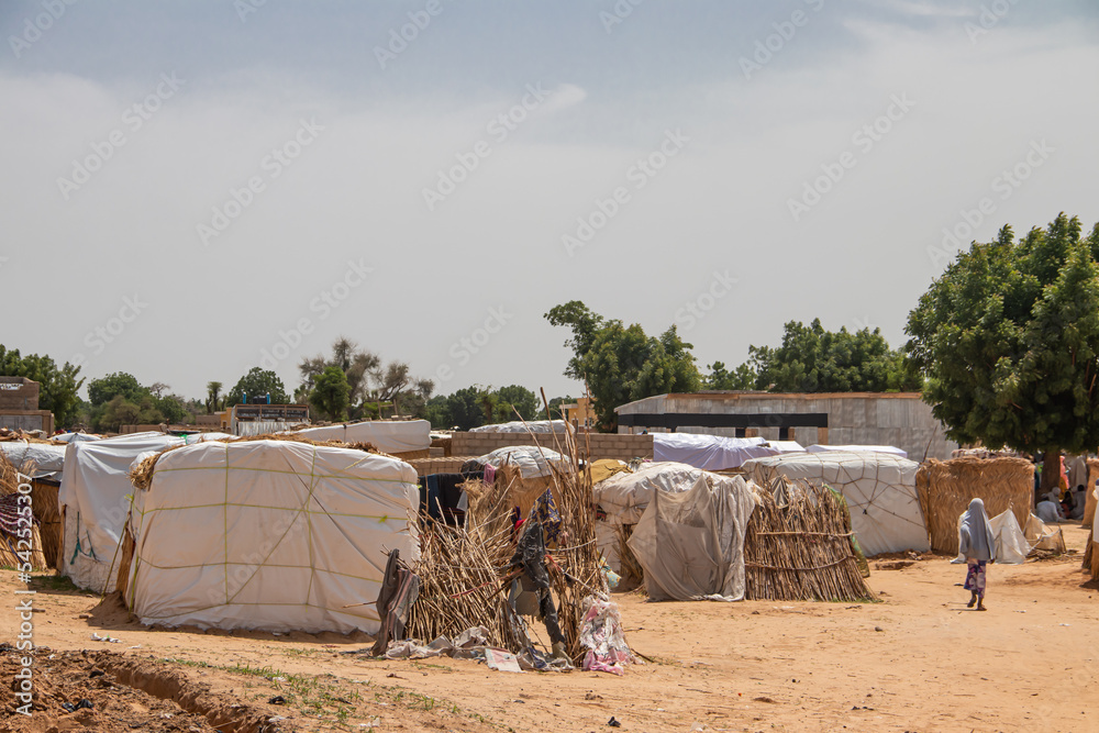 Refugee camp in Africa, full of people who took refuge due to ...