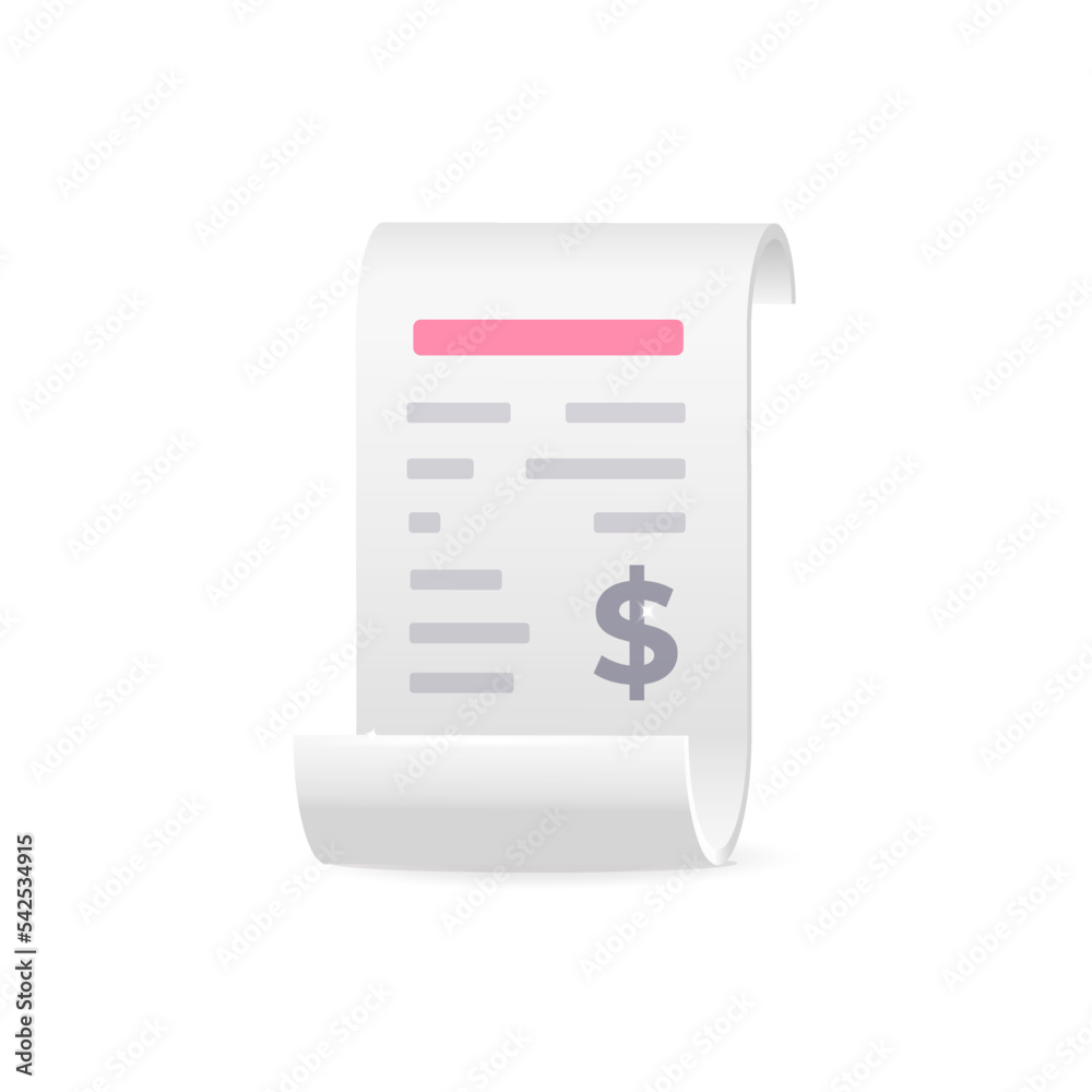 3d vector Energy, tax, purchase bill invoice icon design isolated on ...