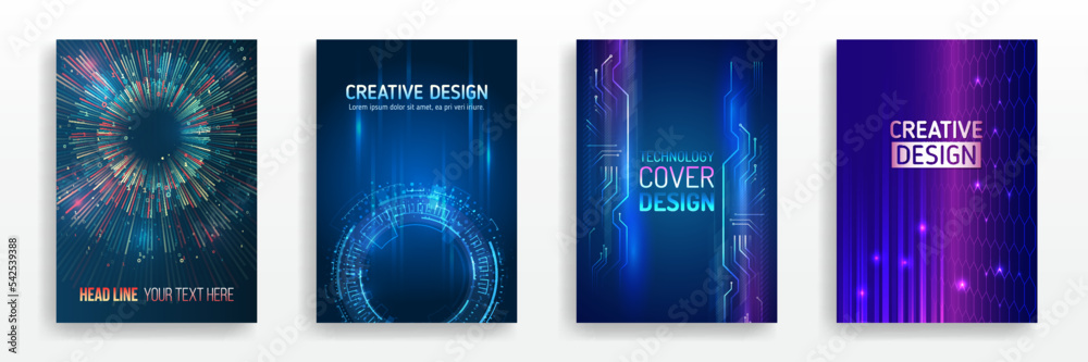 Technology background design, booklet, leaflet, annual report layout ...