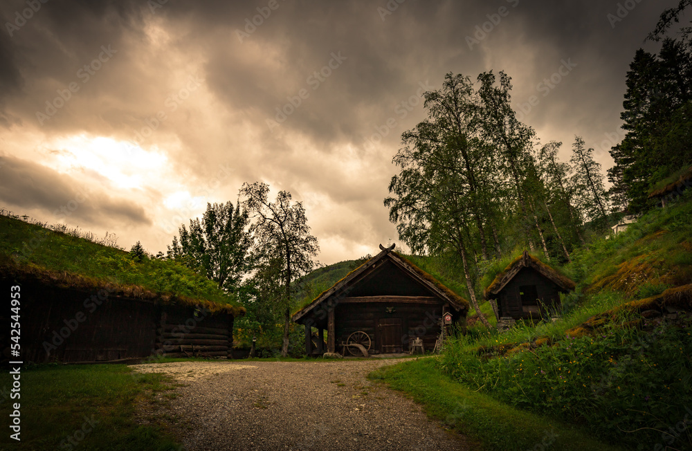 Cottage Architecture Anno 1580 With Farm House Carriage Wheel And ...