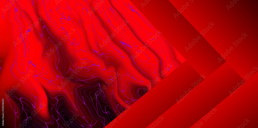 Abstract bright red color background with liquid wave. Textured ...