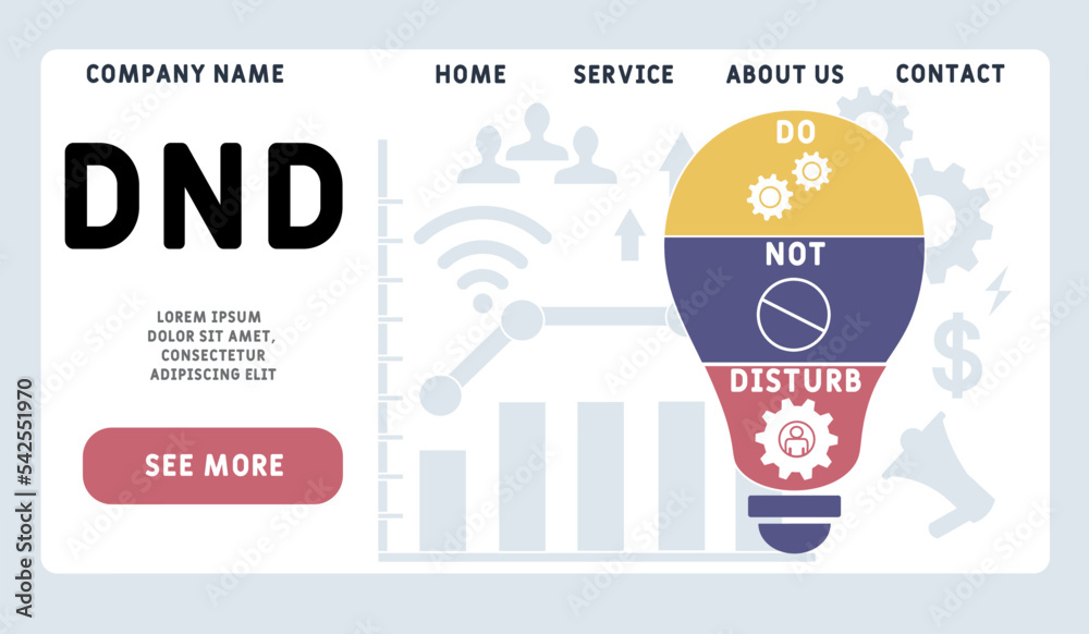 DND - Do Not Disturb acronym. business concept background. vector ...