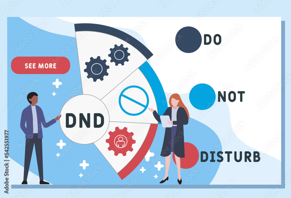 DND - Do Not Disturb acronym. business concept background. vector ...