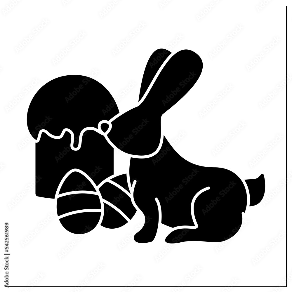 Easter glyph icon.Christian holiday honoring Jesus crucifixion and ...