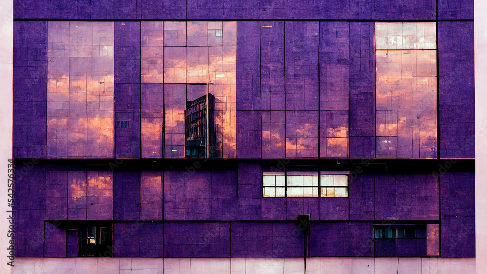 complex of office buildings illustration. The facade of the building in ...