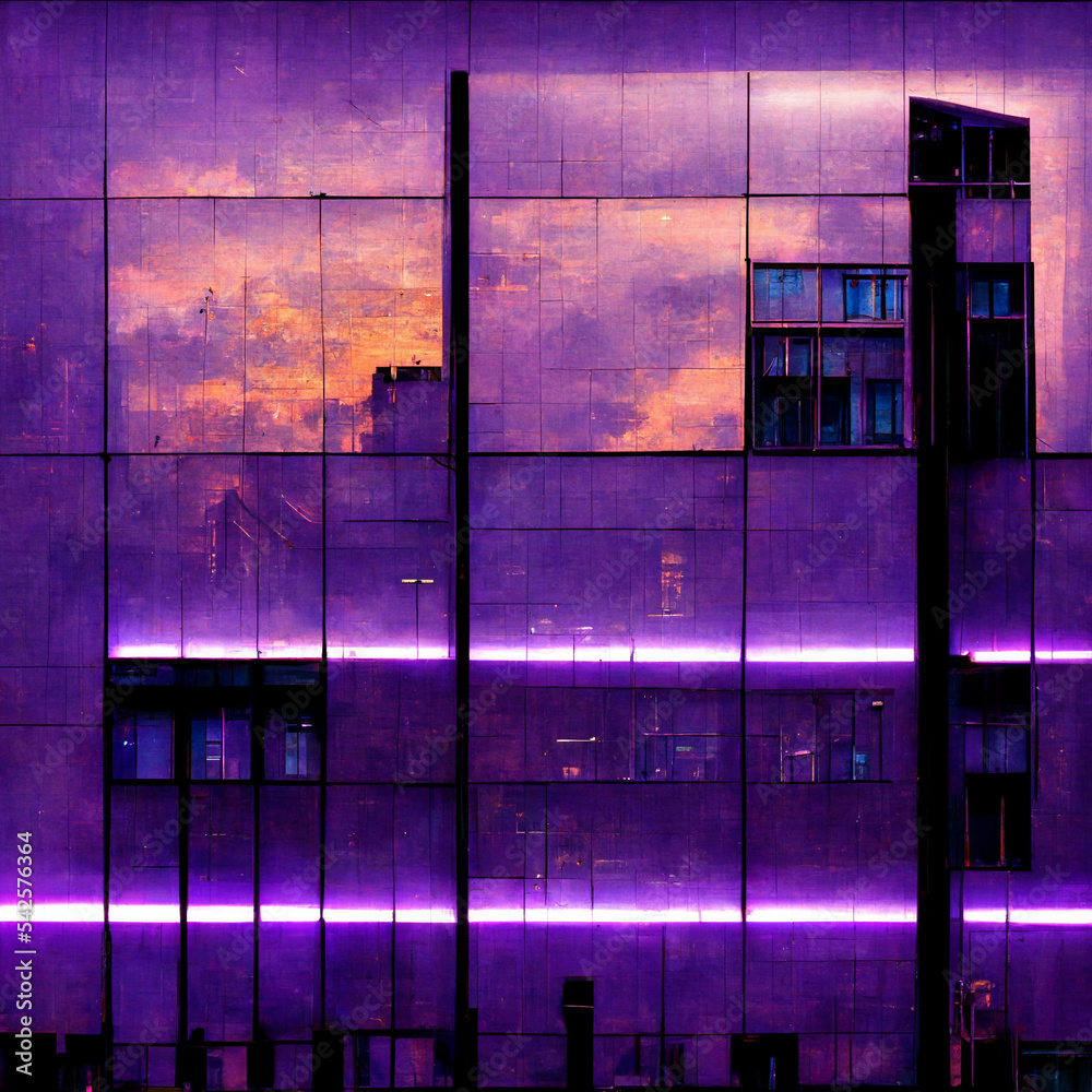 complex of office buildings illustration. The facade of the building in ...