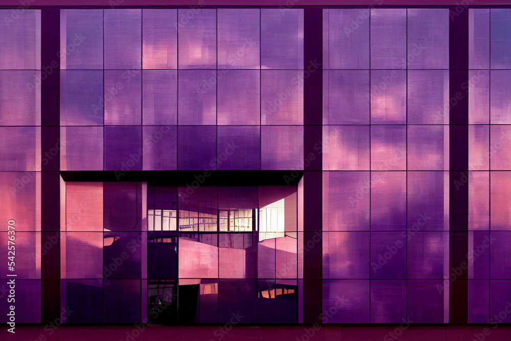 complex of office buildings illustration. The facade of the building in ...