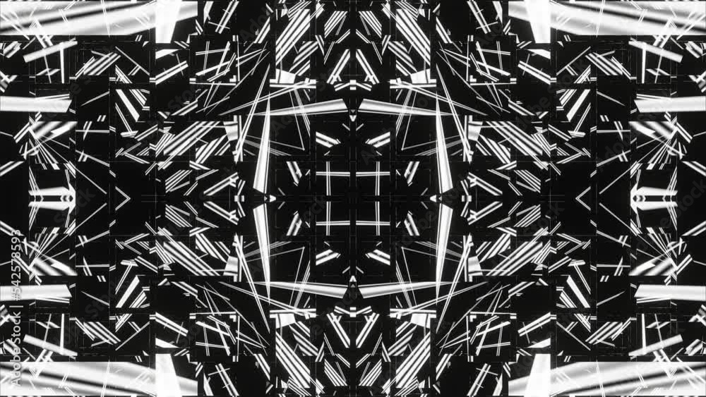 Black and white abstraction is a looped wave movement. Ornamental ...