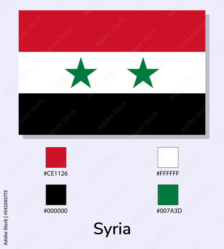 Vector Illustration of Syria flag isolated on light blue background ...