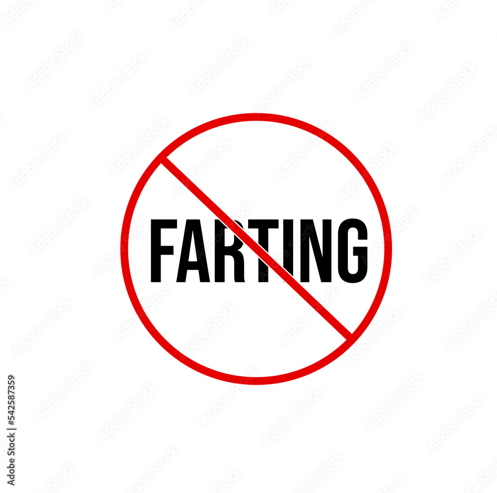 Farting is not allowed here icon. Farting banned symbol. Stock Vector ...