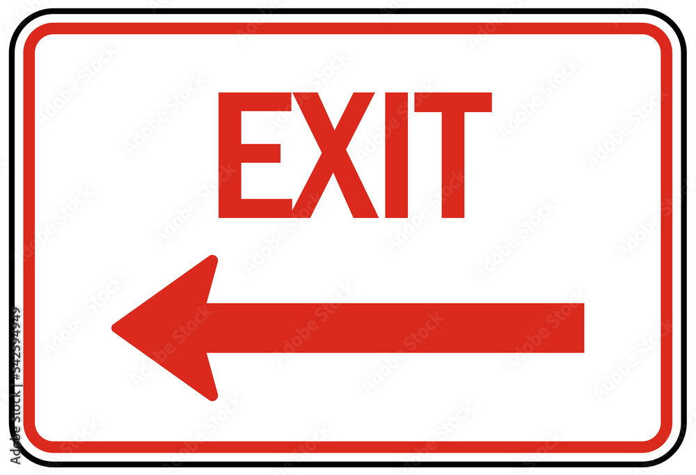 Directional parking lot and road sign, exit sign left Stock ...
