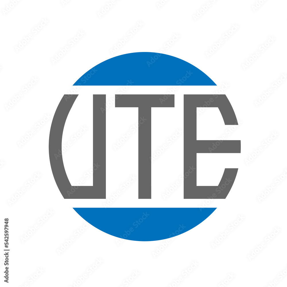 UTE letter logo design on white background. UTE creative initials ...