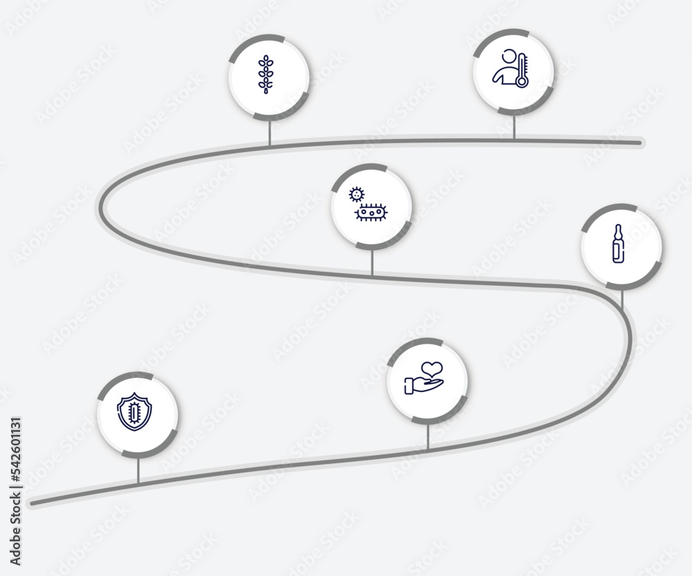 infographic element with blood donation outline icons. included fever ...