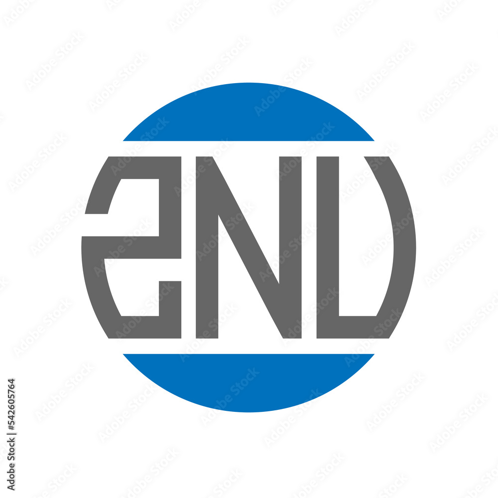 ZNU letter logo design on white background. ZNU creative initials ...