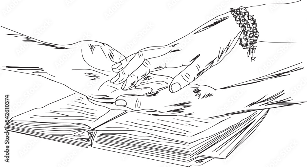 Hand lines, vectors, and illustrations are read by an astrologer ...