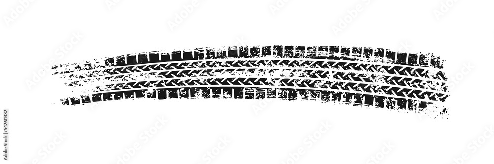 Auto tire tread grunge element. Car and motorcycle tire pattern, wheel ...