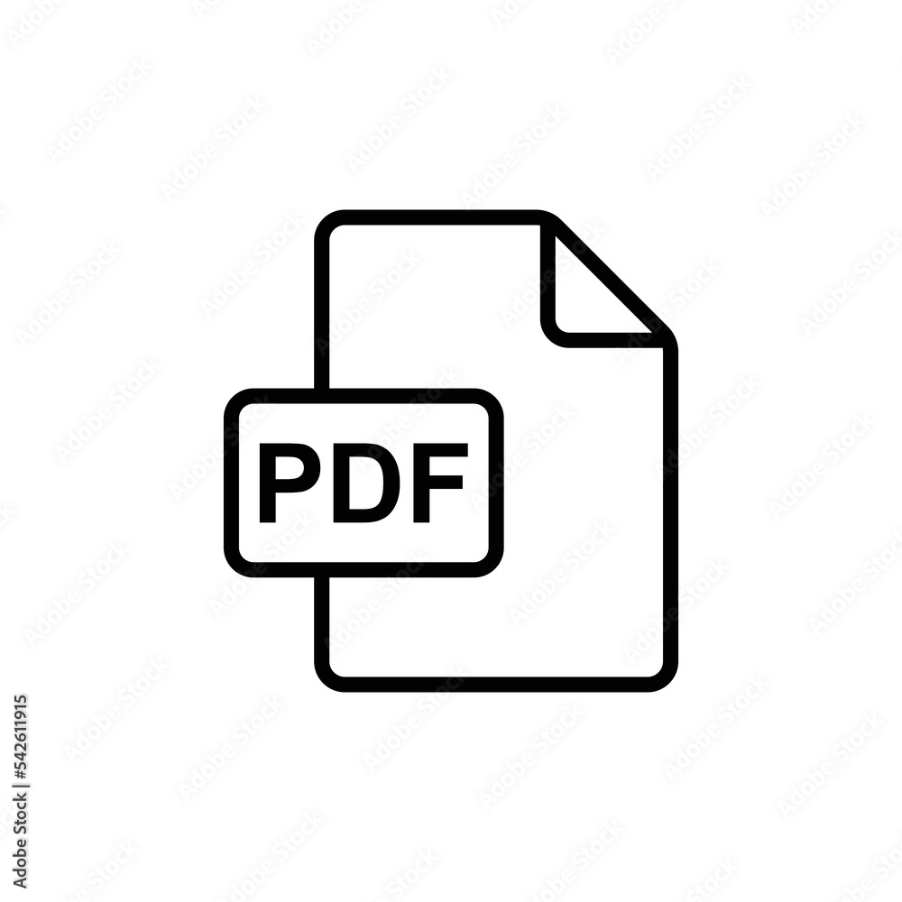 Vecteur Stock eps10 black vector PDF document download line art icon ...