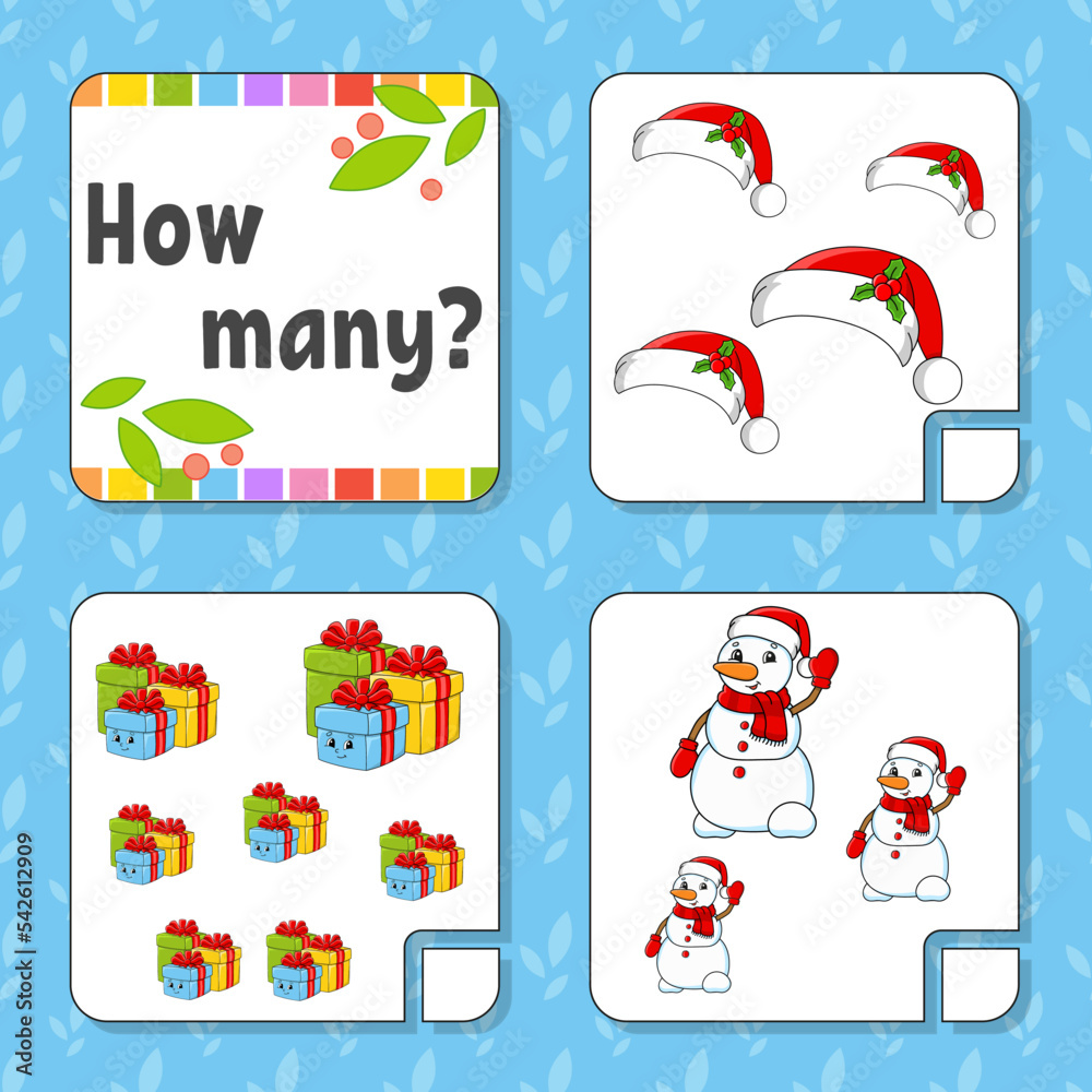 Counting game for children. Happy characters. Learning mathematics. How ...