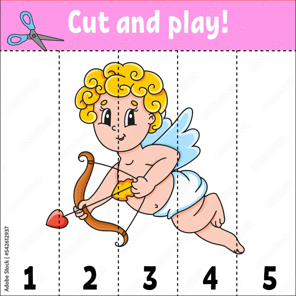 Learning numbers 1-5. Cut and play. Education worksheet. Game for kids ...