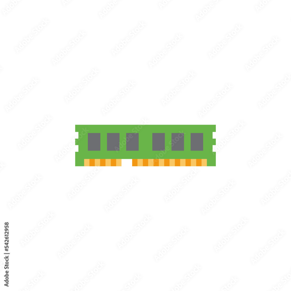 RAM, Random access memory icon in color, isolated on white background ...