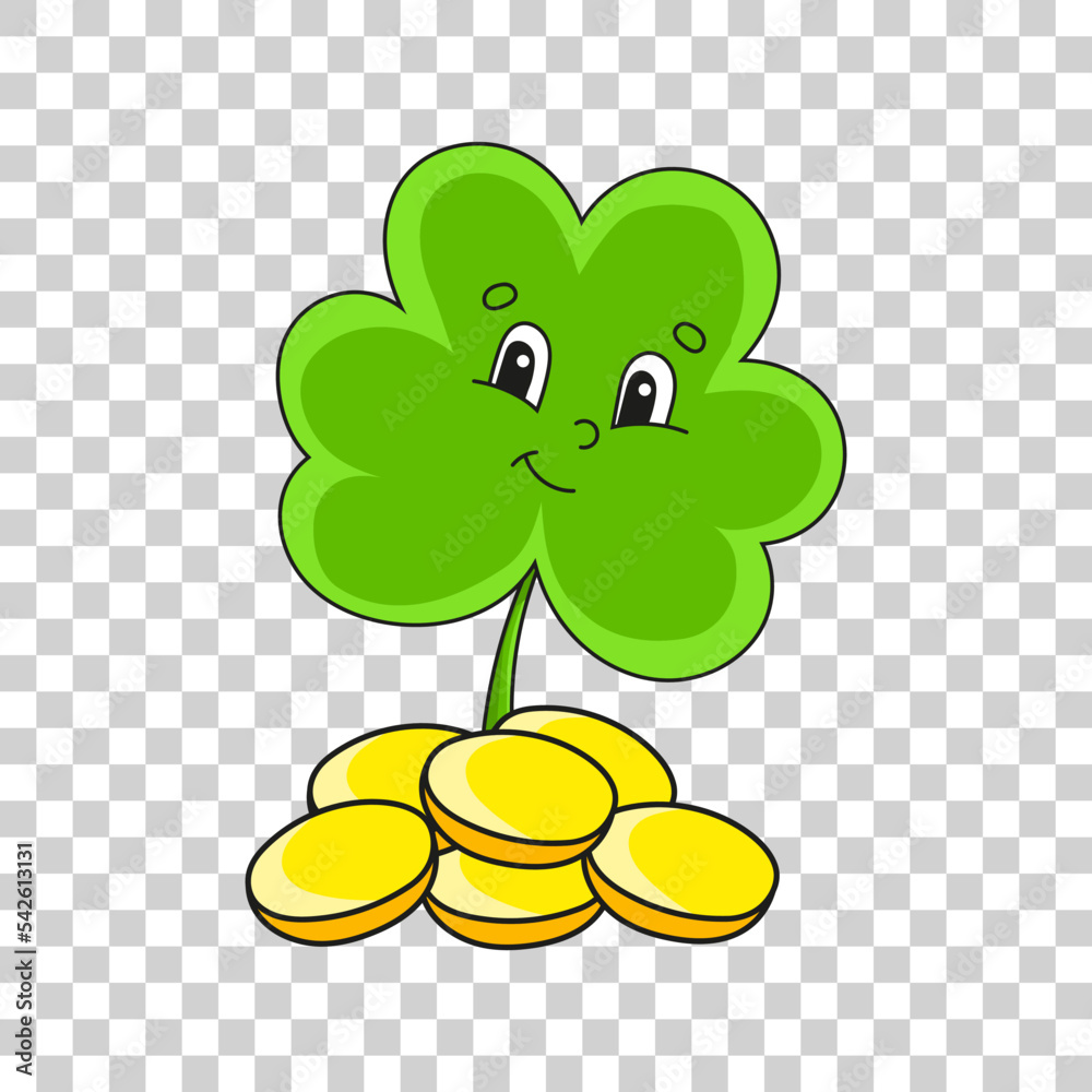 Cute cartoon character sticker. St. Patrick's day. Isolated on ...