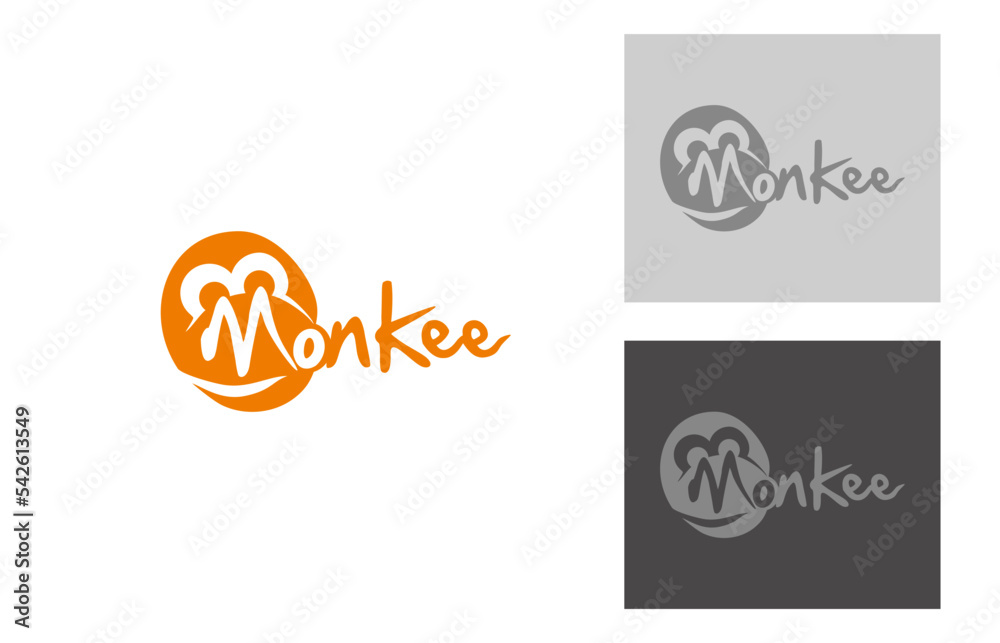 Monkee logo design Stock Vector | Adobe Stock