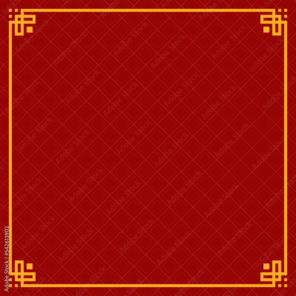 chinese frame background with pattern in red Stock Vector | Adobe Stock