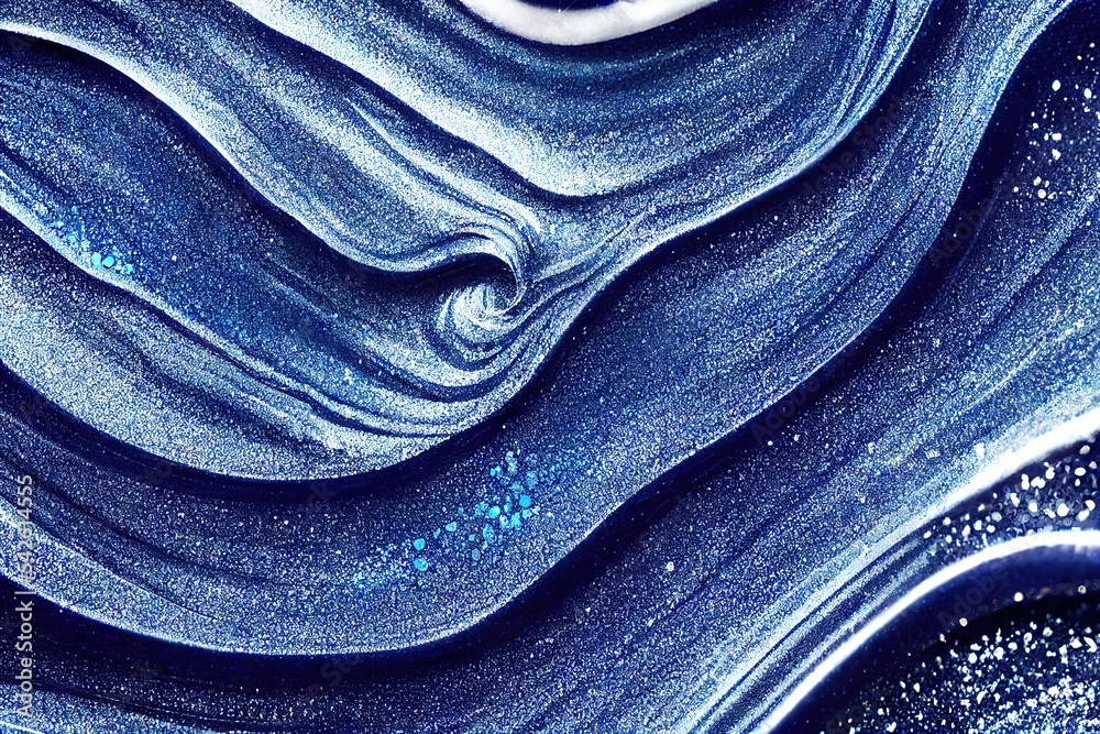 Water liquid whirl splashes and wave swirl falling with air bubble ...