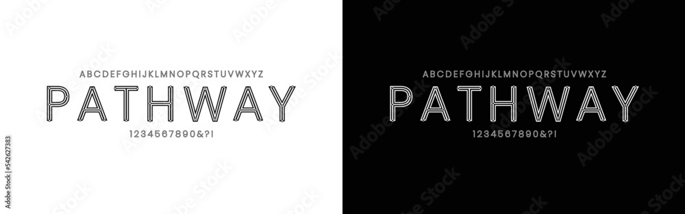 Pathway Font is set of upper case alphabets fonts letters and numbers ...