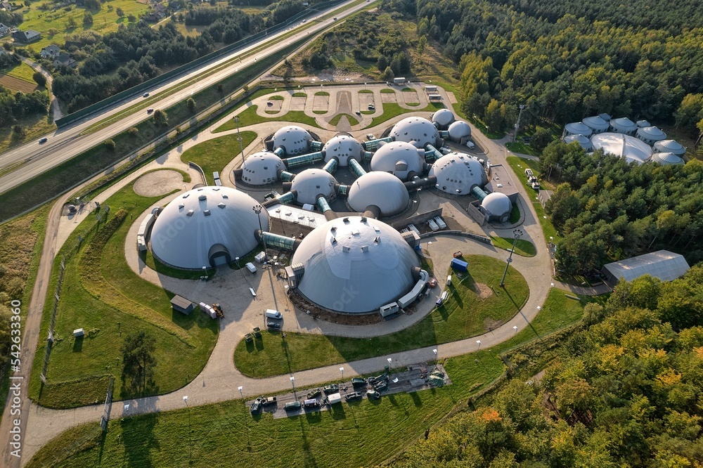 buildings connected by a web of Alvernia Studios film studio near ...