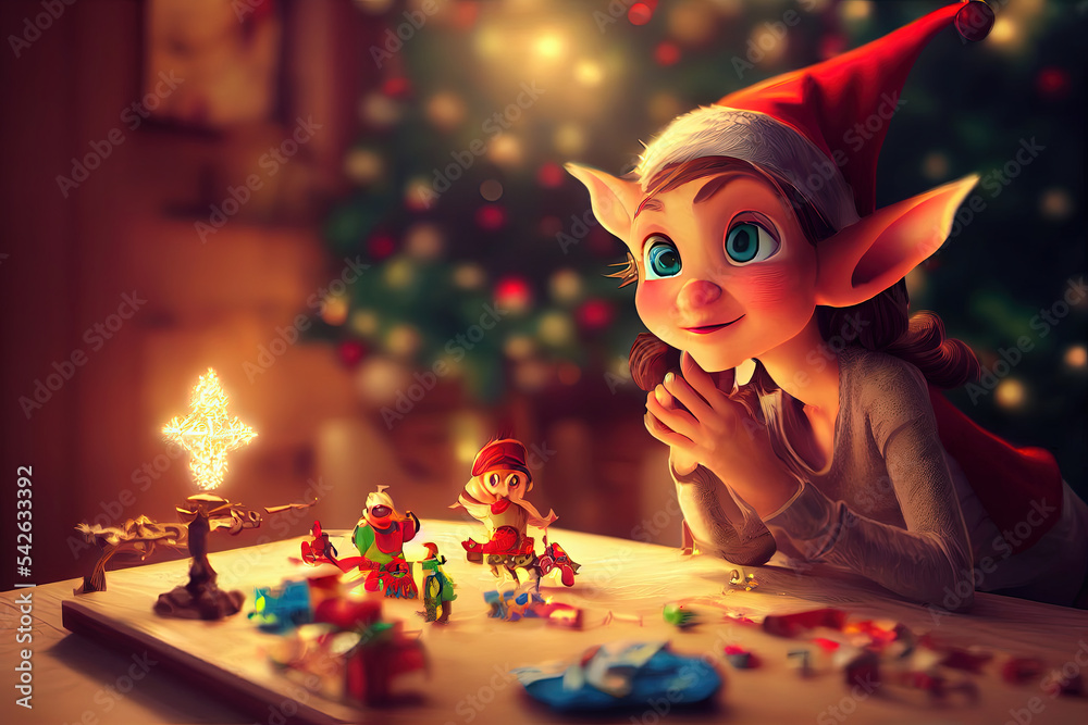 christmas elf with a candle generated by AI, artificial intelligence ...