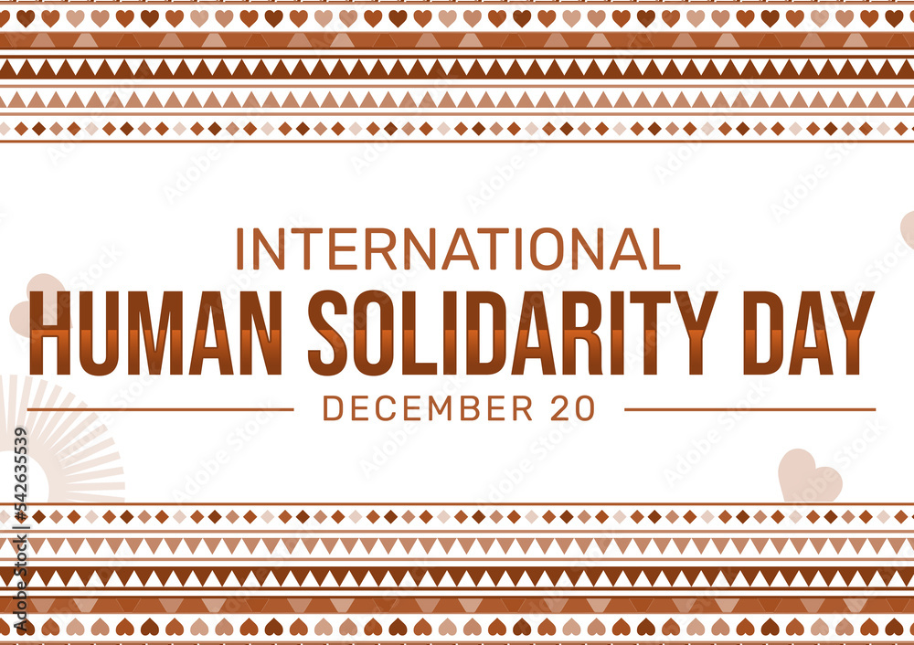 World Human Solidarity day background design with heart shapes inside ...